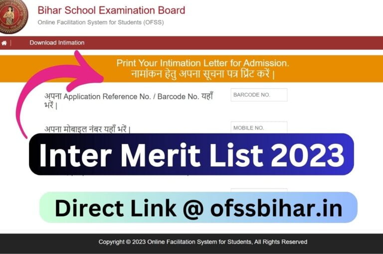 Inter Merit List 2024 | Download Bihar Board Inter Admission Merit List ...